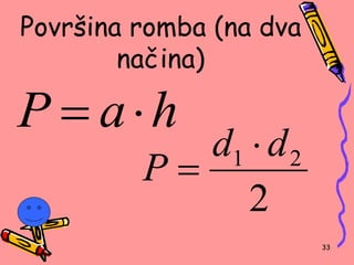 Matematika-geometrija-8. razred-formule | PPT