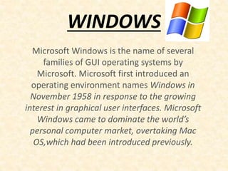 COMMONLY USED OPERATING SYSTEMS | PPT