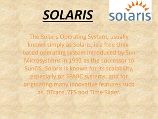 COMMONLY USED OPERATING SYSTEMS | PPT