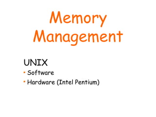 Unix Memory Management - Operating Systems | PPT