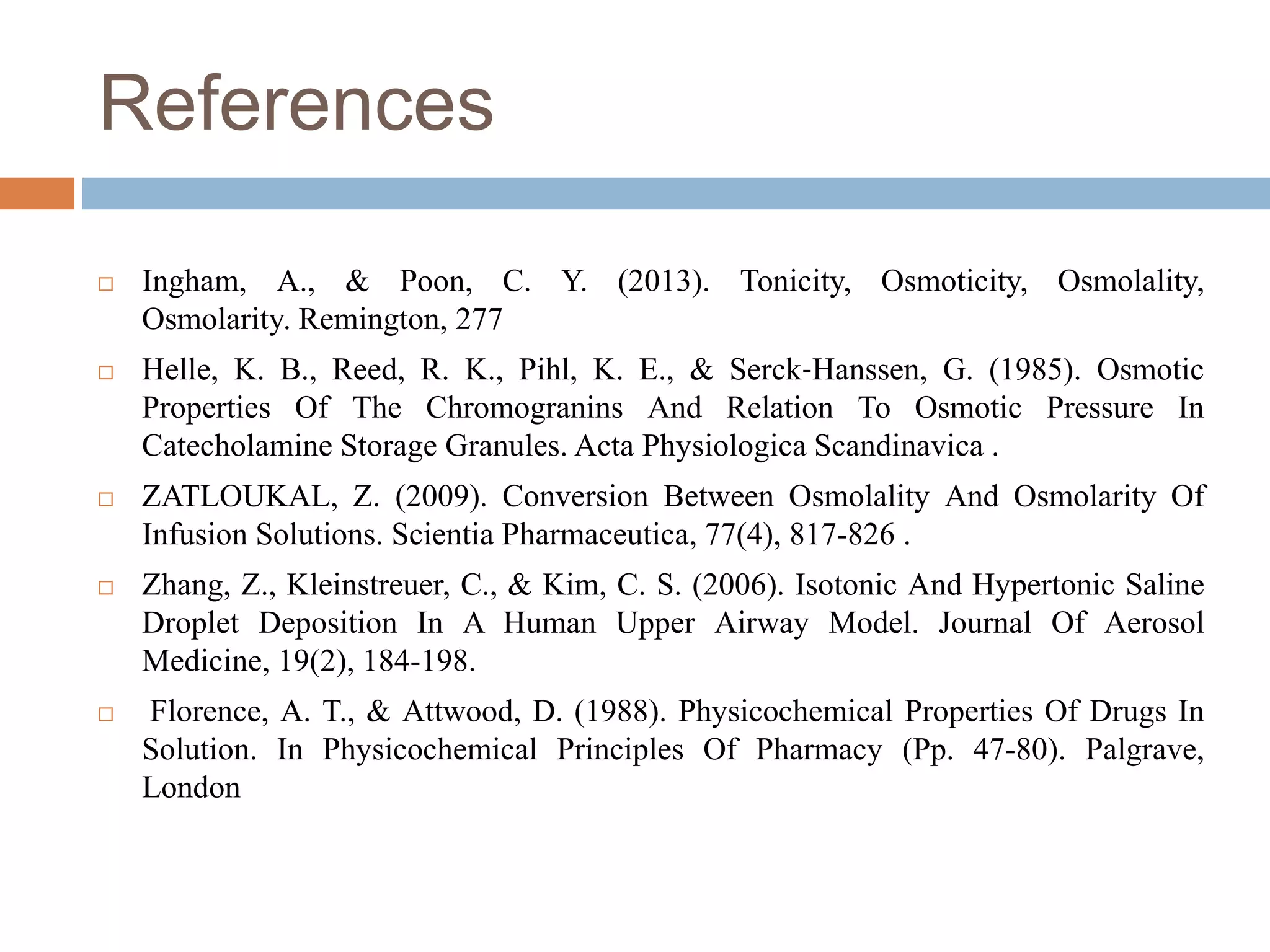 Osmolarity | PPTX