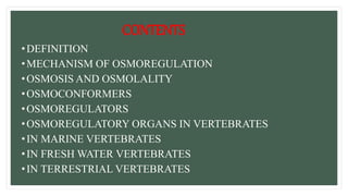 OSMOREGULATION IN VERTEBRATES.pptx | Fish and Aquariums | Pets
