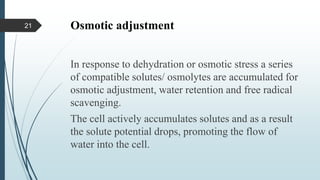 Osmoregulation, and adaptation in plants against abiotic factors plant ...