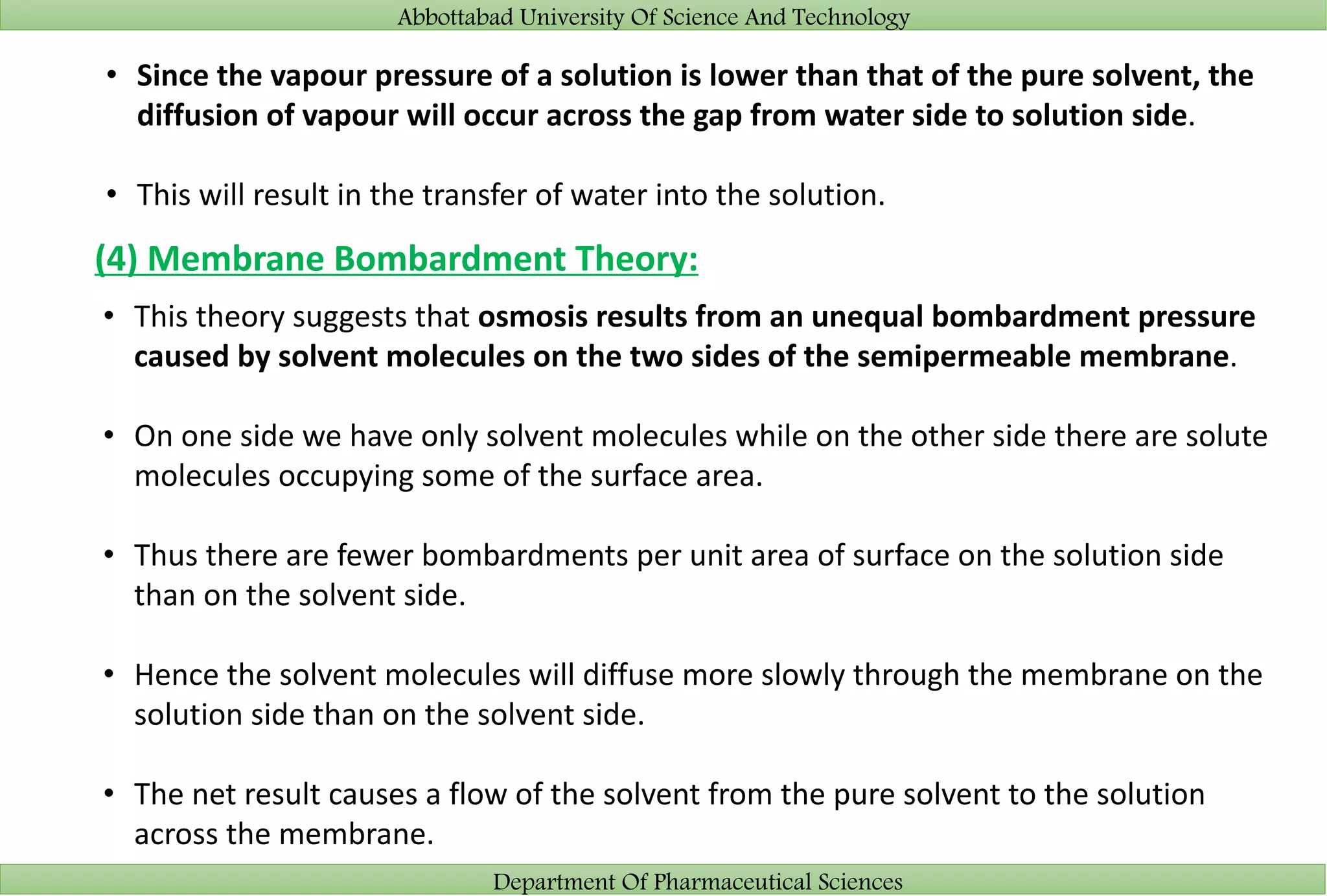 Osmosis, osmotic pressure, laws of osmotic pressure and theories of ...