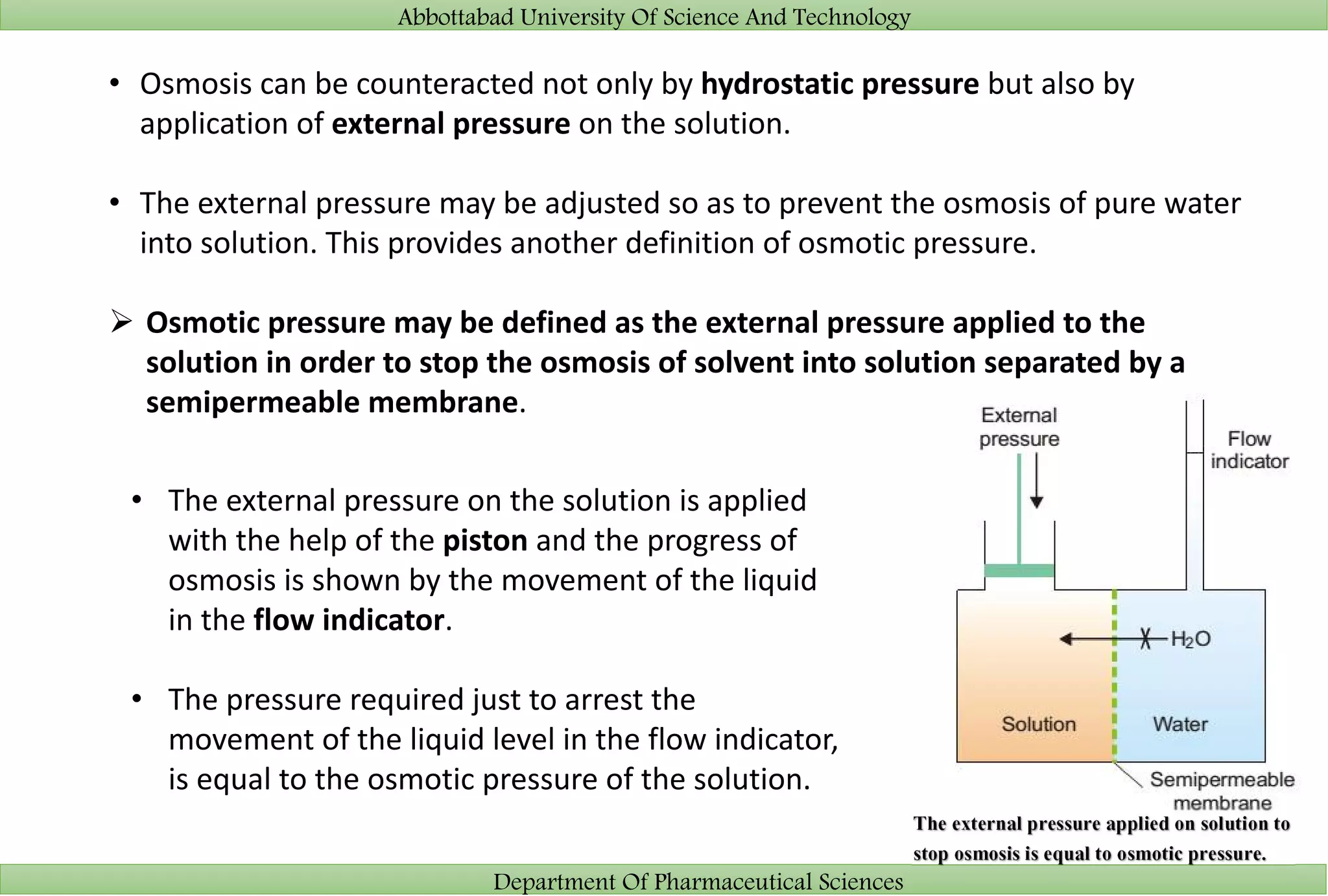 Osmosis, osmotic pressure, laws of osmotic pressure and theories of osmosis presentation lecture ...