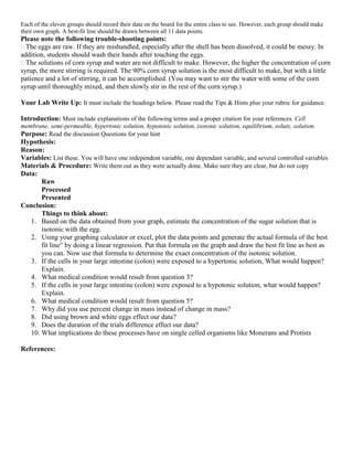Osmosis lab-egg | PDF