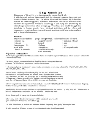 Osmosis Egg Lab Results