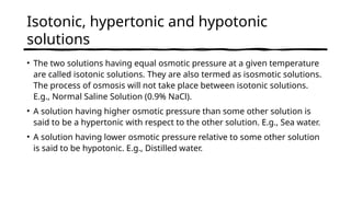 OSMOSIS AND OSMOTIC PRESSURE - POWERPOINT PRESENTATION | PPTX