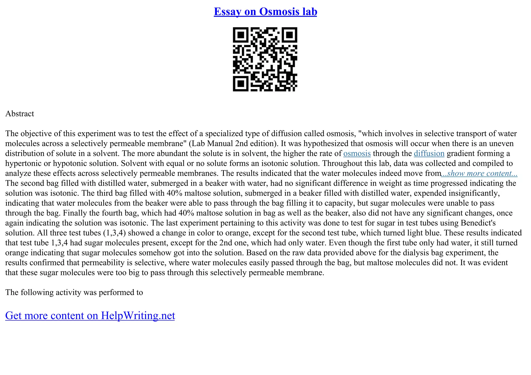 Osmosis In Red Onion Cells | PDF