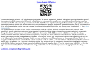 Osmosis In Red Onion Cells | PDF