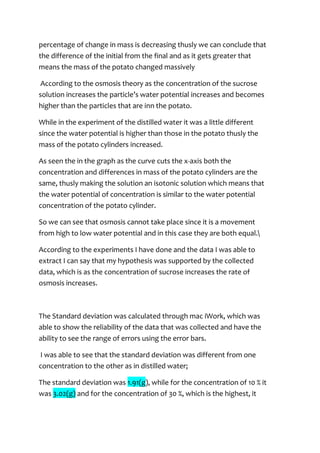 Osmosis lab report | DOCX