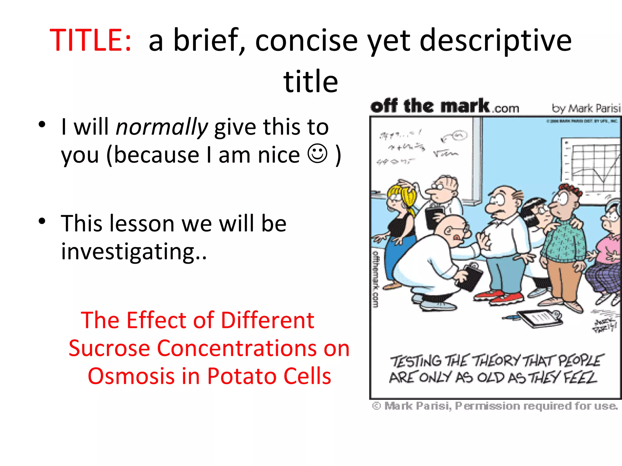 Osmosis report powerpoint | PPT