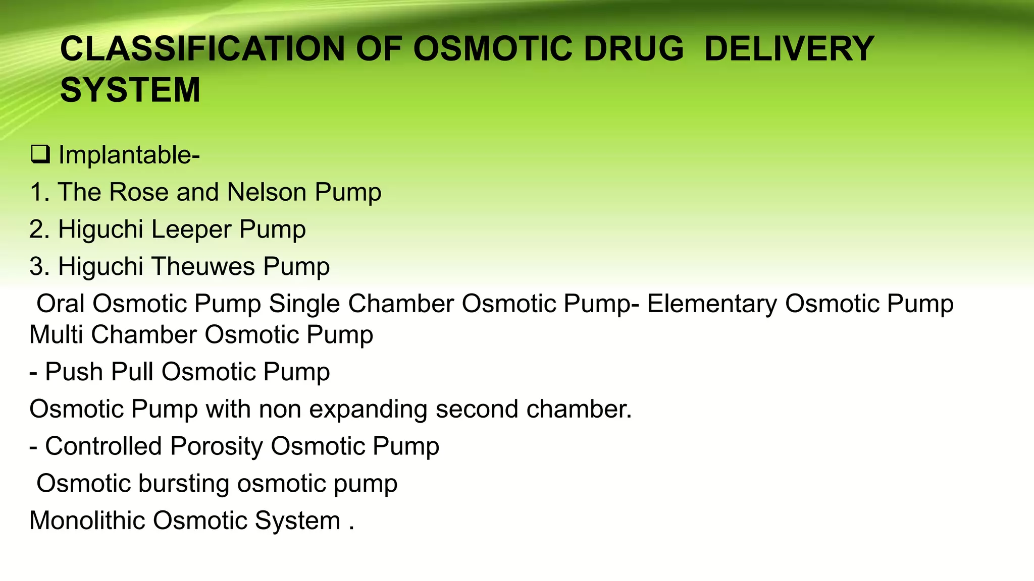 Osmotic Pressure Controled Drug Delivery System | PPTX