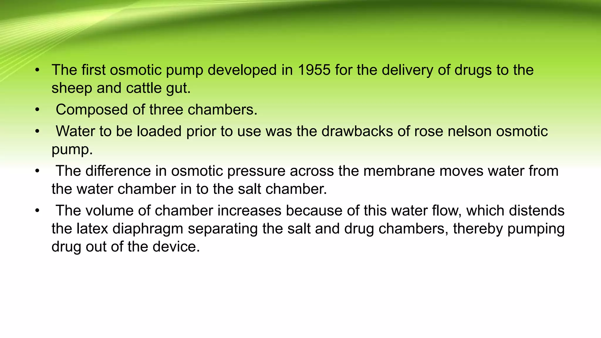 Osmotic Pressure Controled Drug Delivery System | PPTX