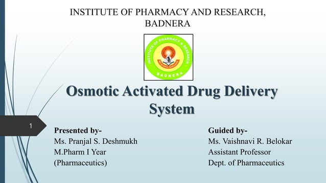 Osmotic activated Drug Delivery System Seminar(DDS).pptx