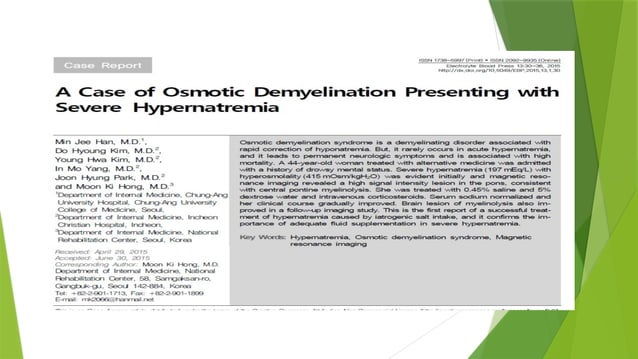 osmotic demyelination syndrome clinical scenario | PPTX | Brain and Nervous System Disorders ...