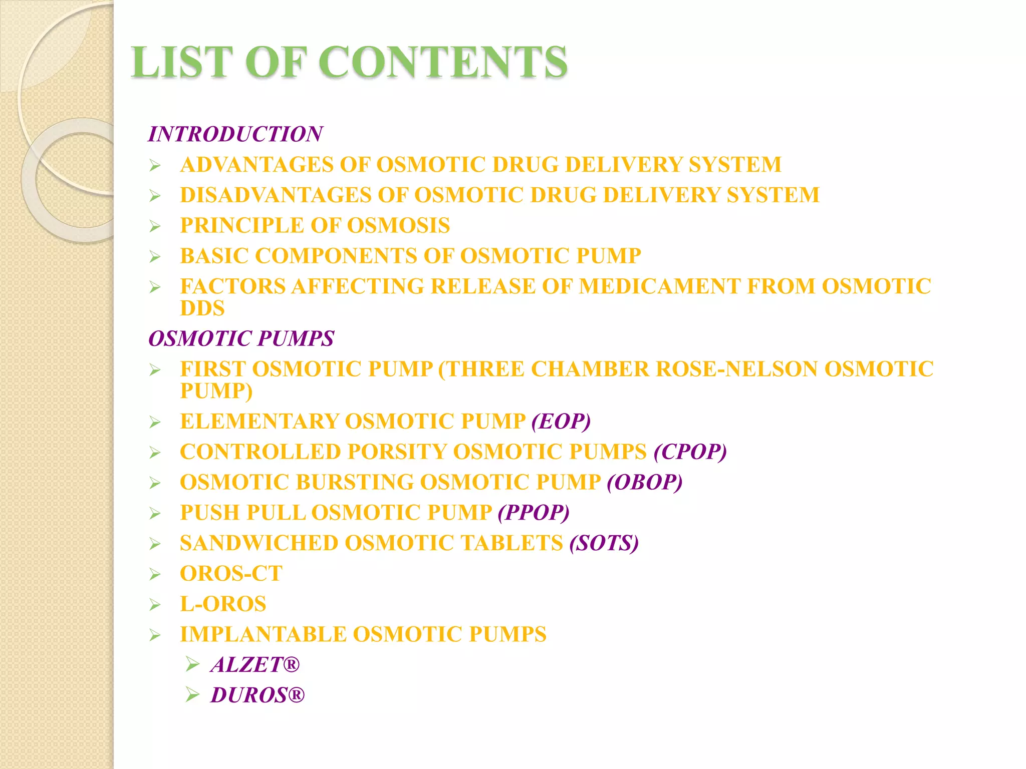 Osmotic drug delivery system | PPTX
