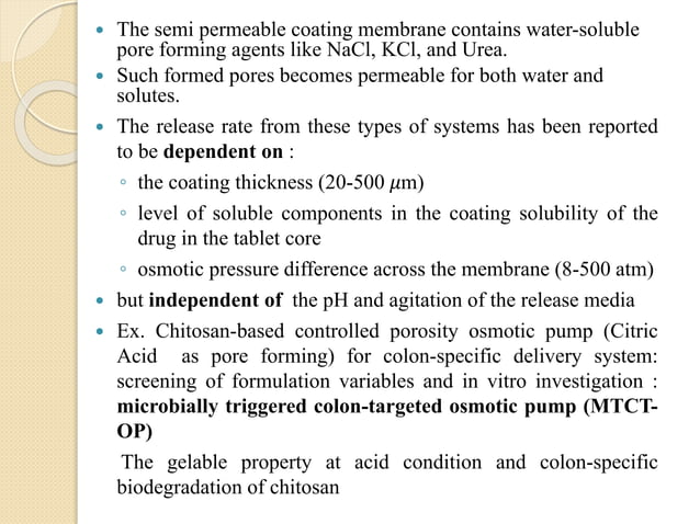 Osmotic drug delivery system | PPTX | Operating Systems | Computer Software and Applications