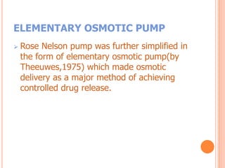 Osmotic drug delivery system | PPTX
