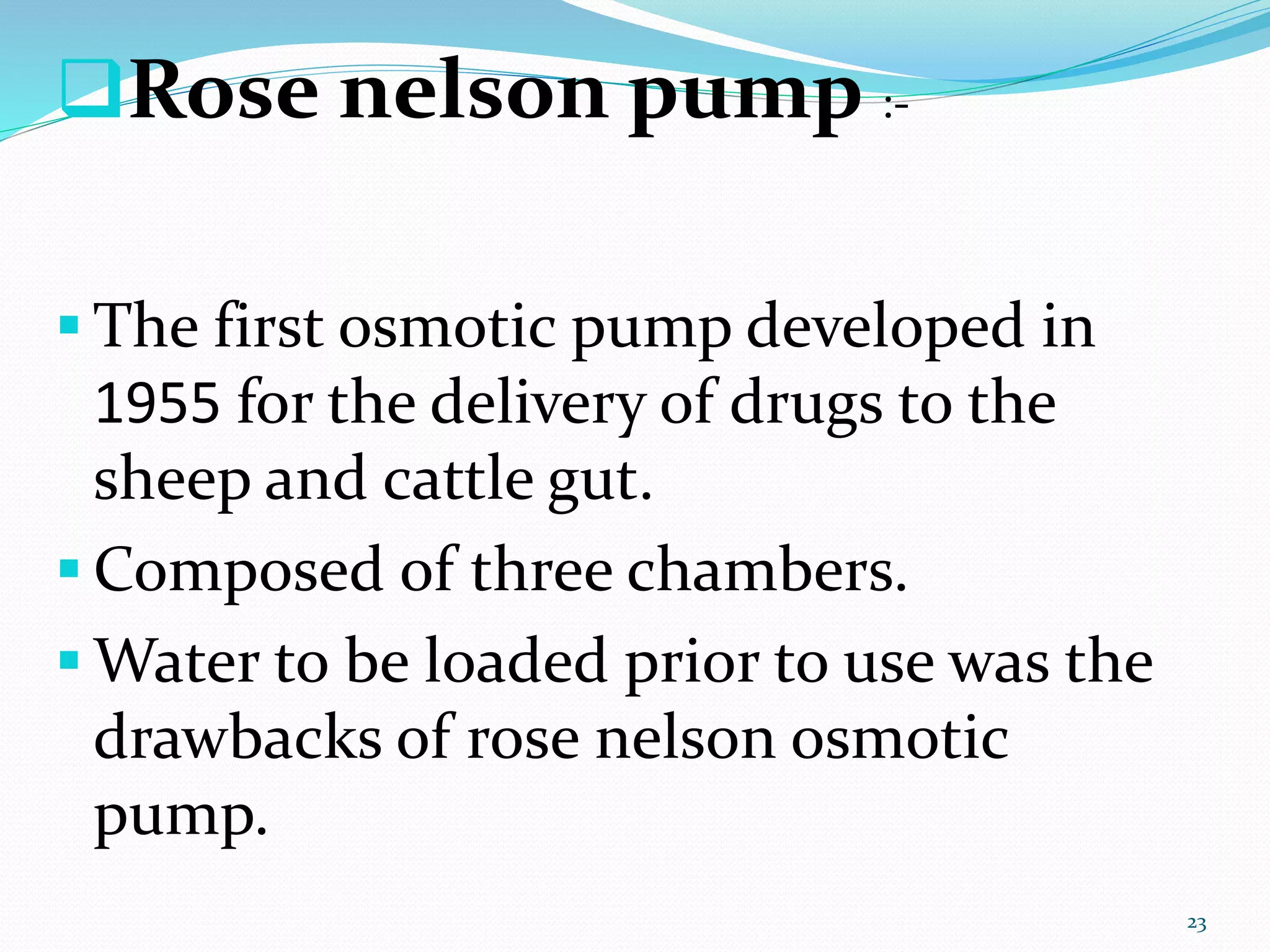 Osmotic drug delivery system | PPTX