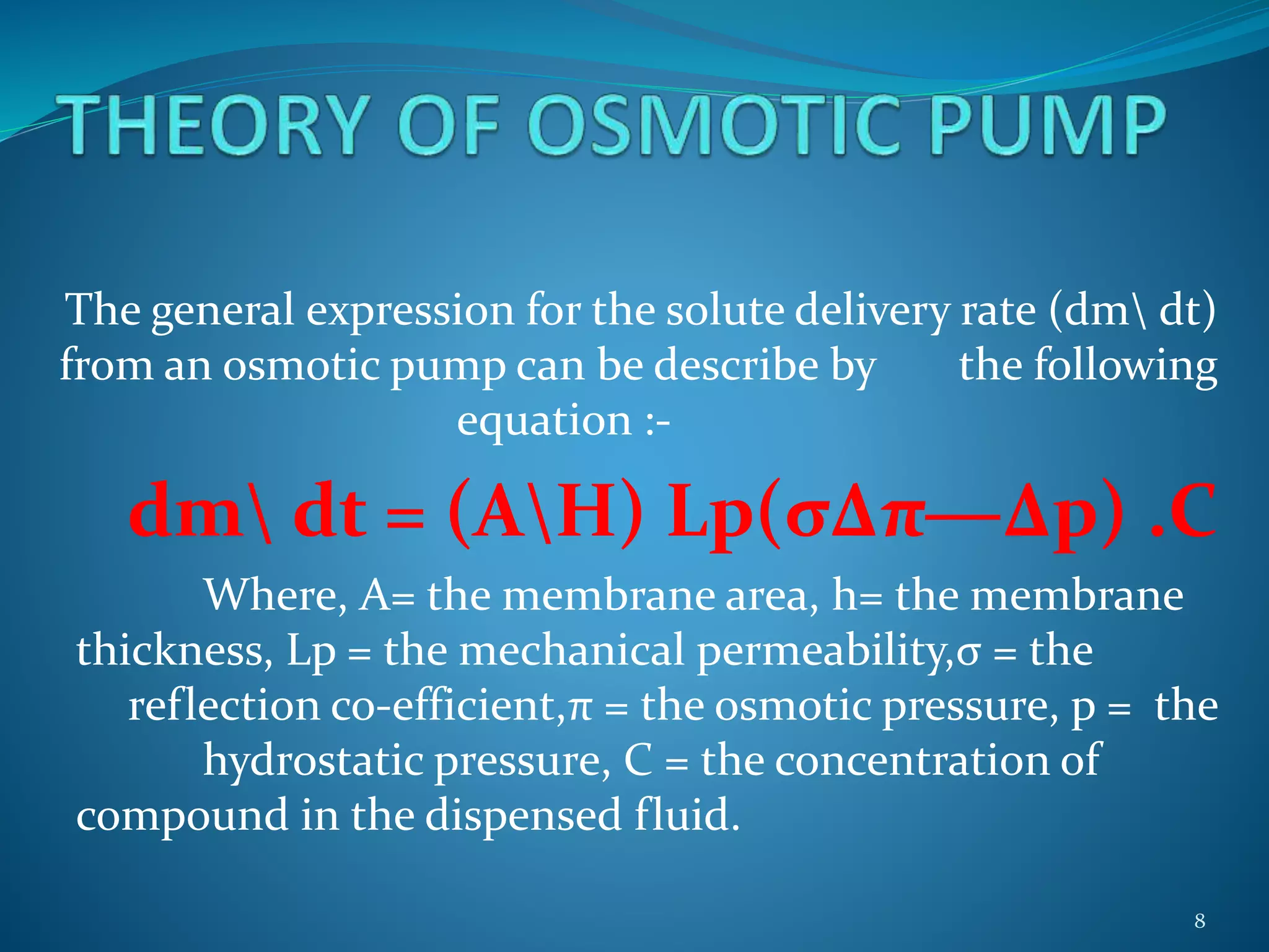 Osmotic drug delivery system | PPTX