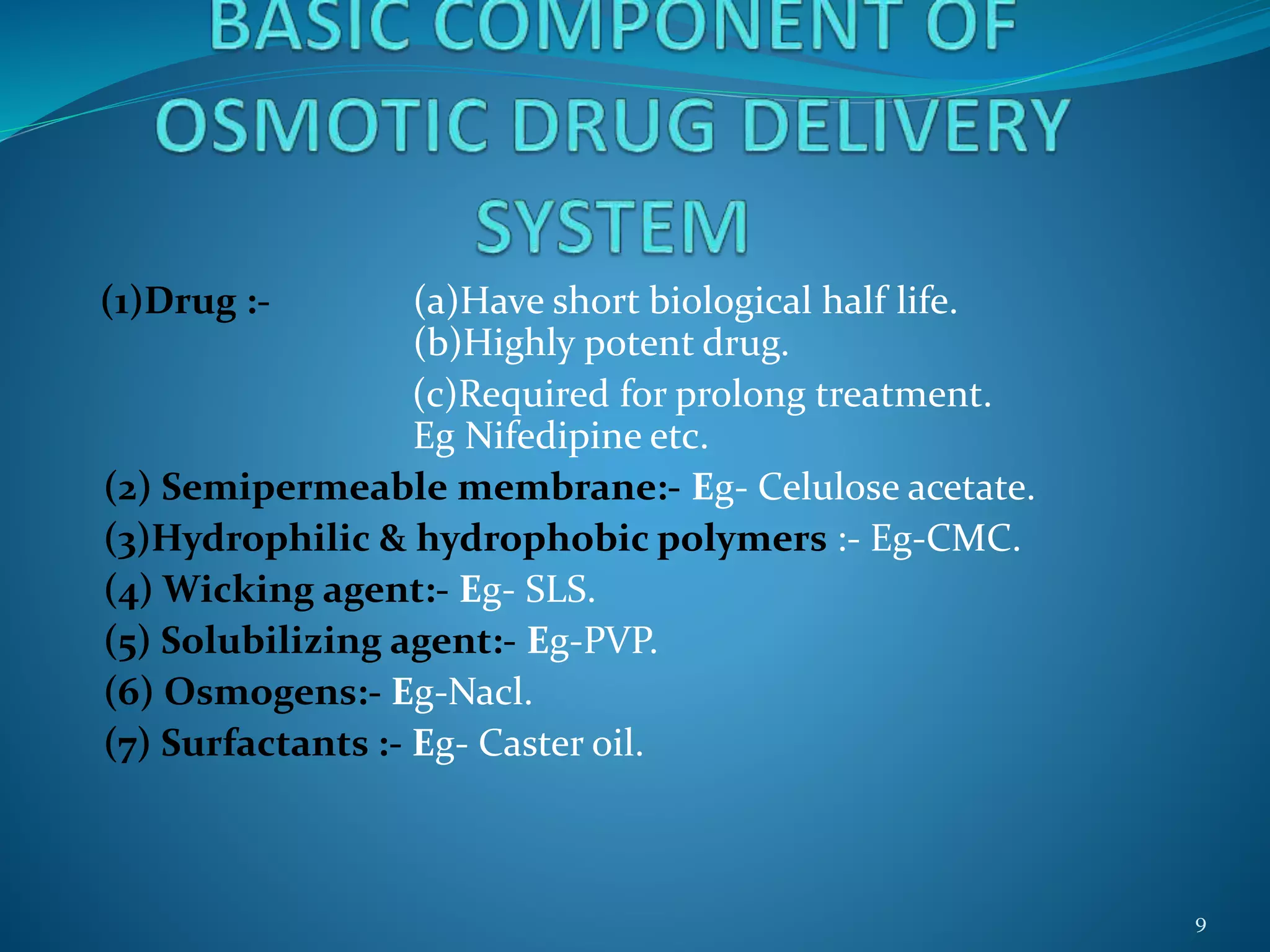 Osmotic drug delivery system | PPTX