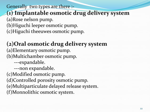Osmotic drug delivery system | PPTX