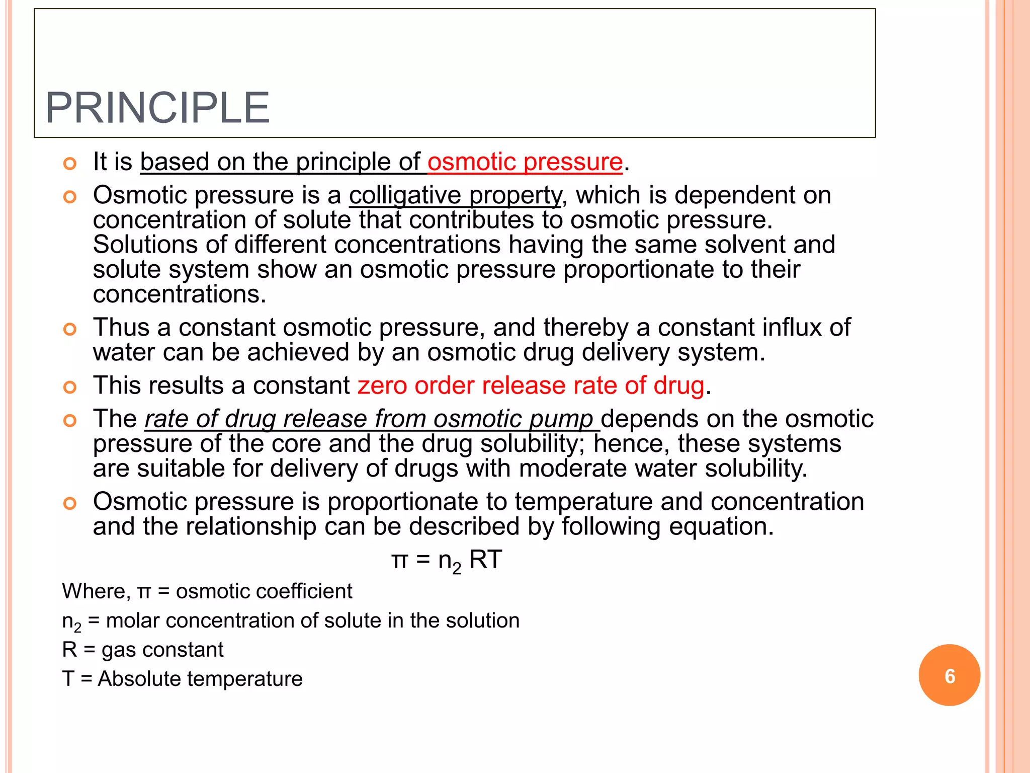 Osmotic drug delivery system | PPTX
