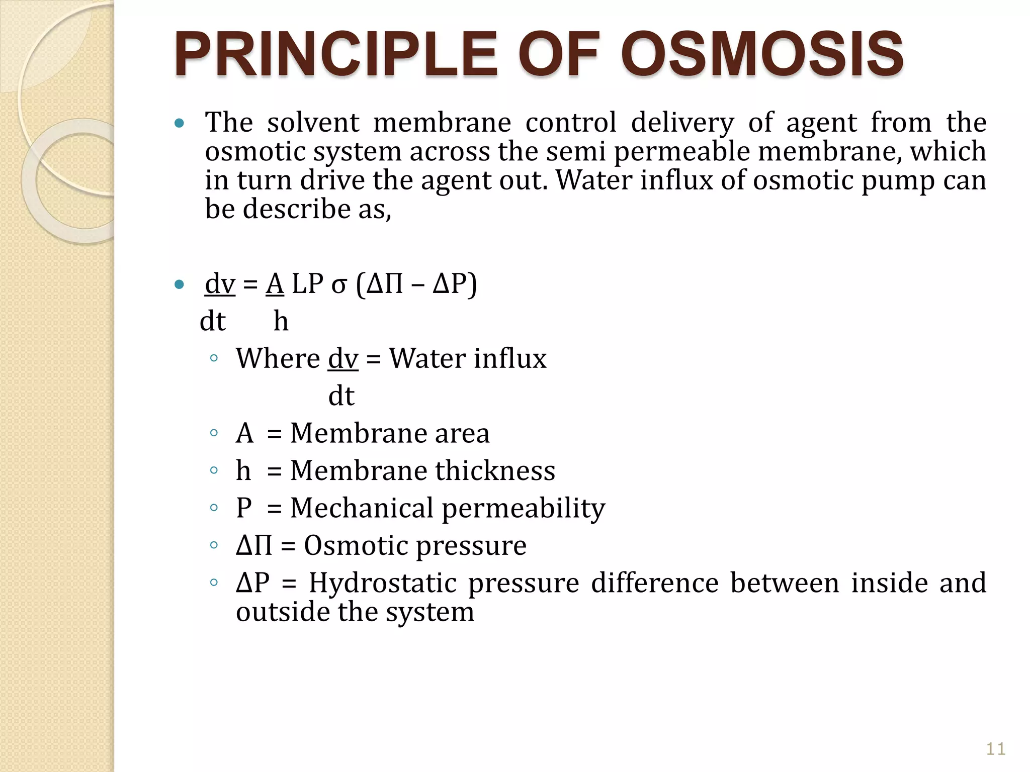 Osmotic drug delivery system part 1 | PPTX