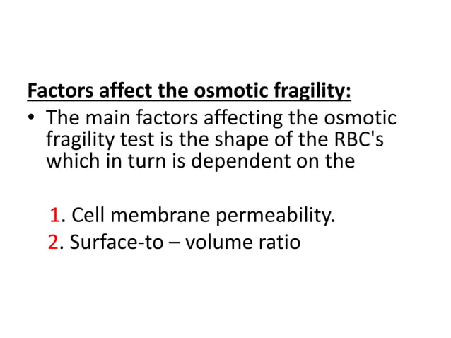 osmotic fragility.pptx | Blood Disorders | Diseases and Conditions