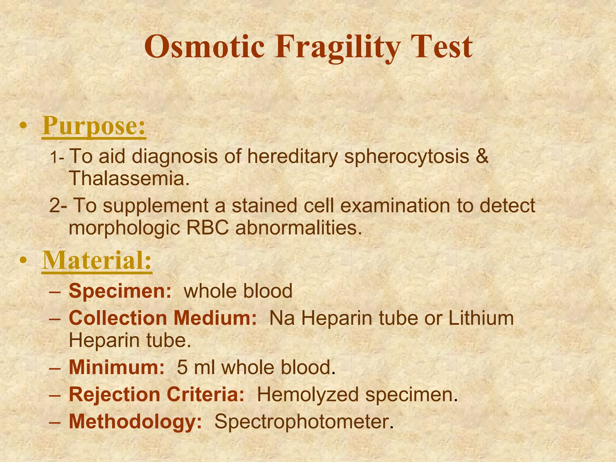 Osmotic_Fragility.ppt test in clinical hematology | PPT
