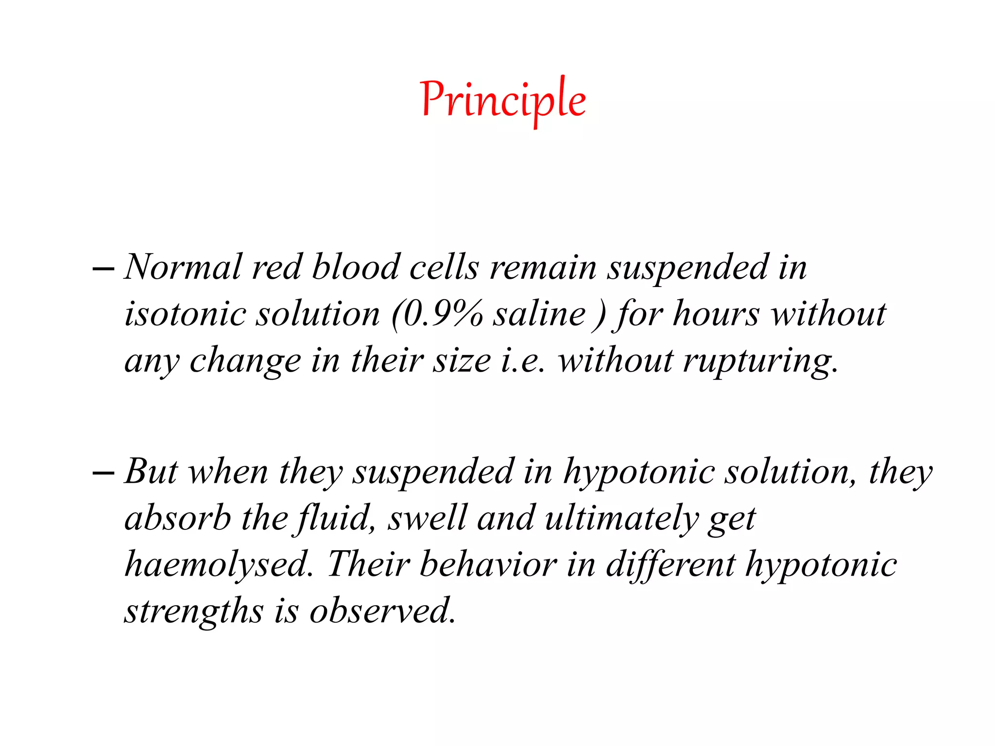 Osmotic fragility of red blood cells by Pandian M | PPTX