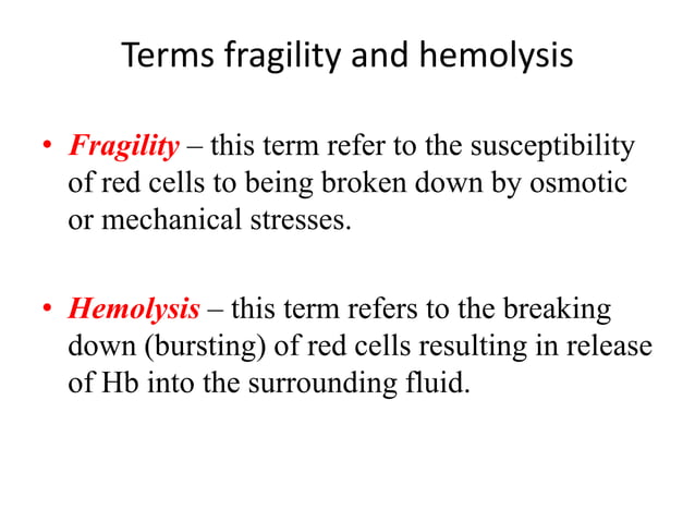 Osmotic fragility of red blood cells by Pandian M | PPTX | Blood ...