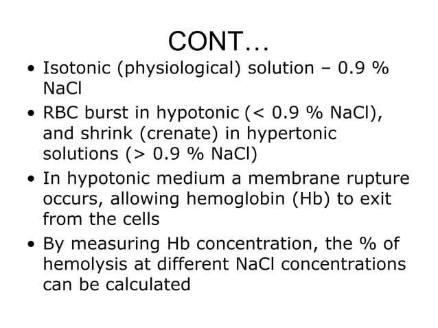 Osmotic fragility of red blood cells.ppt | Free Download