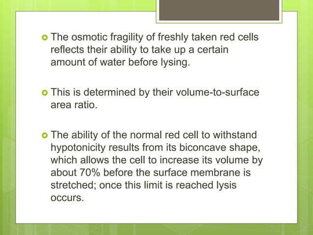 Osmotic fragility test | PPTX | Blood Disorders | Diseases and Conditions