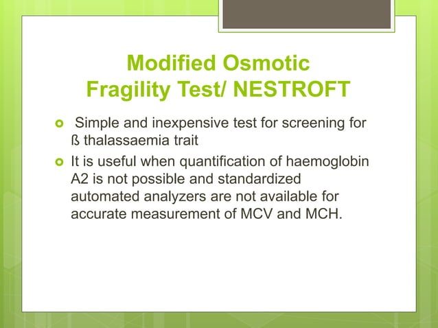 Osmotic fragility test | PPTX | Blood Disorders | Diseases and Conditions