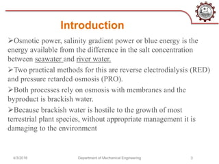 Osmotic power generation | PPTX