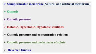 Solutions | Osmotic Pressure | 12th Chemistry | By. Mrs. Shubhada ...