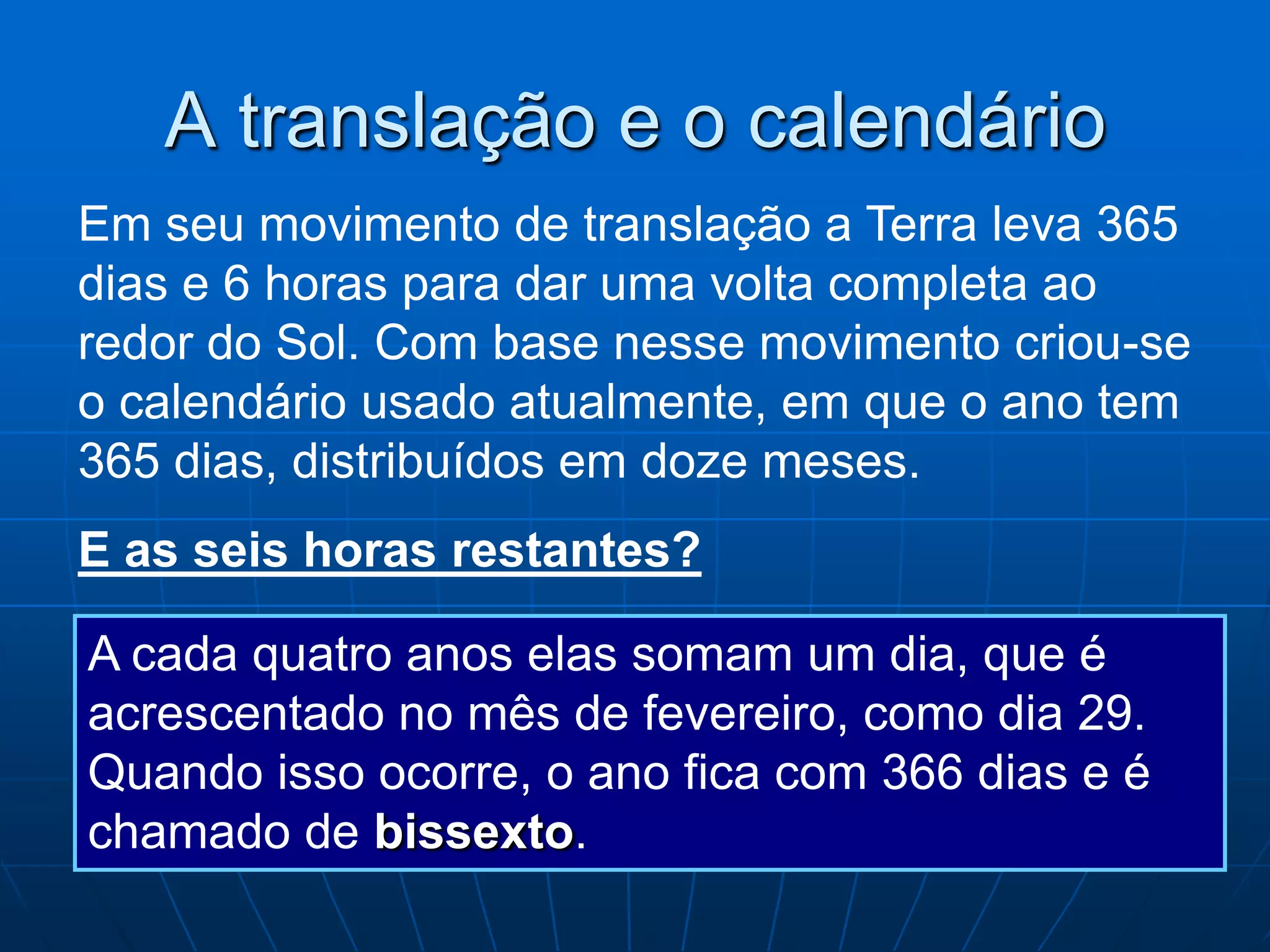 Os movimentos da terra | PPTX