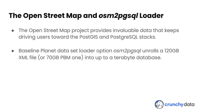 Speedrunning the Open Street Map osm2pgsql Loader | PPT