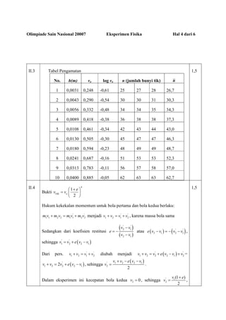 Osn 2007 eksperimen (soal & solusi) | PDF