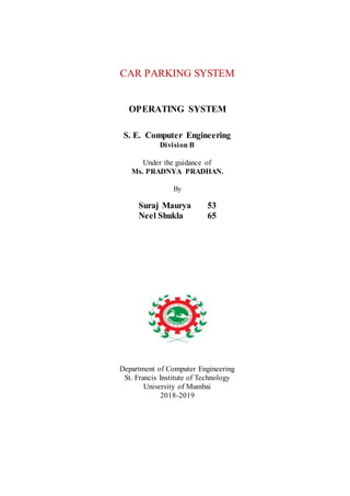 CAR PARKING SYSTEM USING VISUAL STUDIO C++ (OPERATING SYSTEM MINI ...