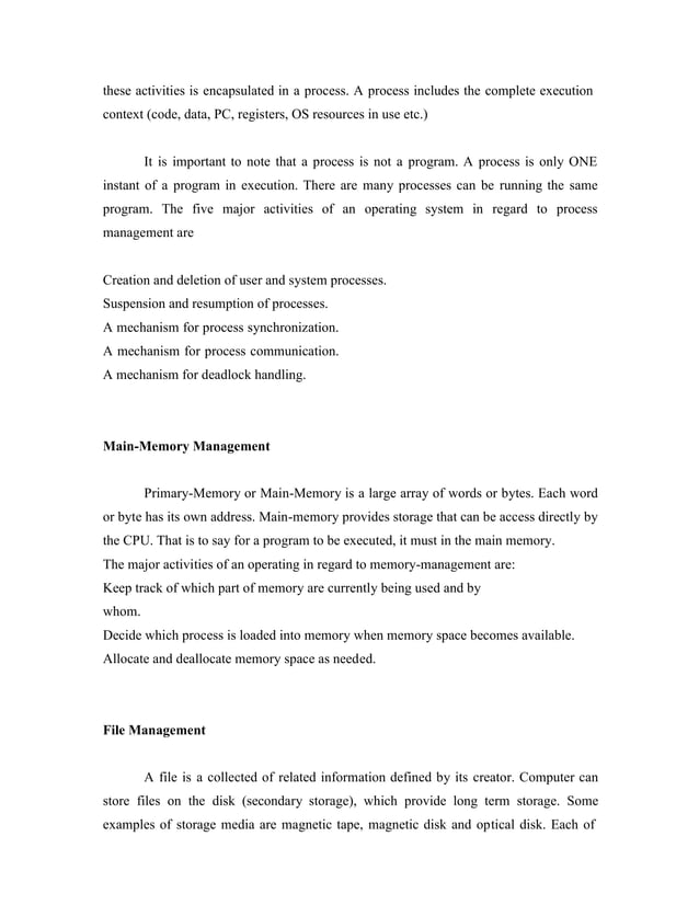 operating system lecture notes | DOC