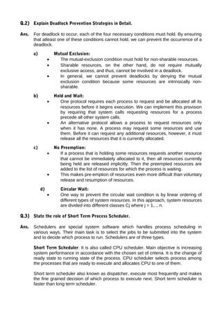 Introduction to Operating System (Important Notes) | DOC