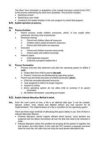 Introduction to Operating System (Important Notes) | DOC