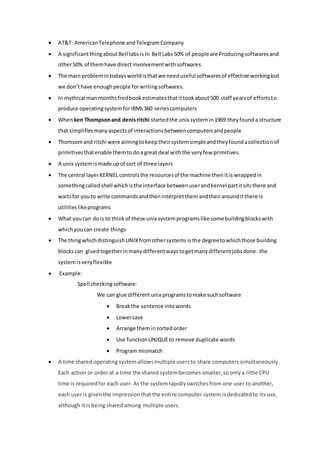 AT&T Bell Labs UNIX Spell Checker Time-Sharing Single-Level Storage ...