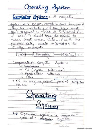 Os notes | PDF | Operating Systems | Computer Software and Applications