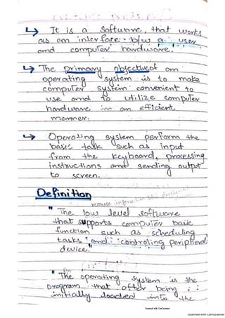 Os notes | PDF | Operating Systems | Computer Software and Applications