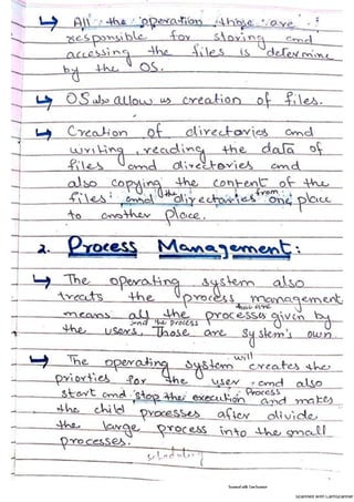 Os notes | PDF | Operating Systems | Computer Software and Applications