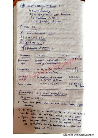 Operating Systems Notes Prepared by Dr. Saurabh Bilgaiyan | PDF